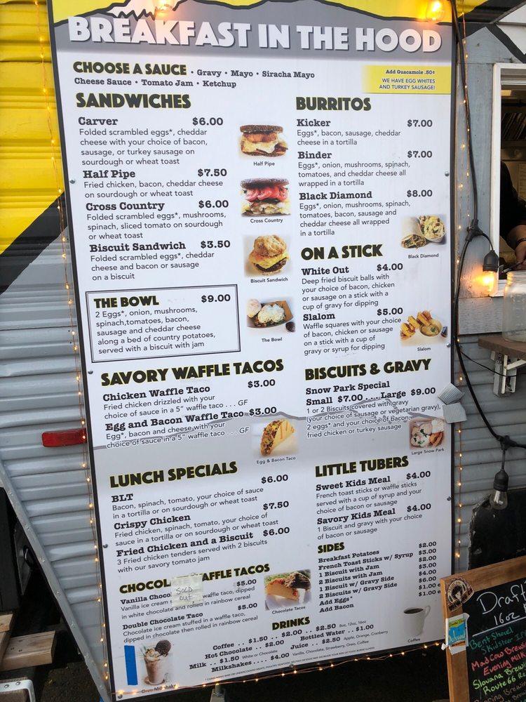Menu at Breakfast in the Hood restaurant, Sandy, Pioneer Blvd #8