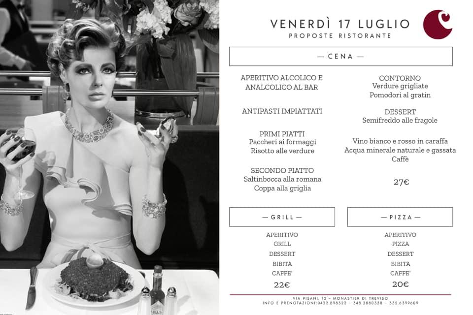 Menu da Club Casa di Caccia, Monastier di Treviso