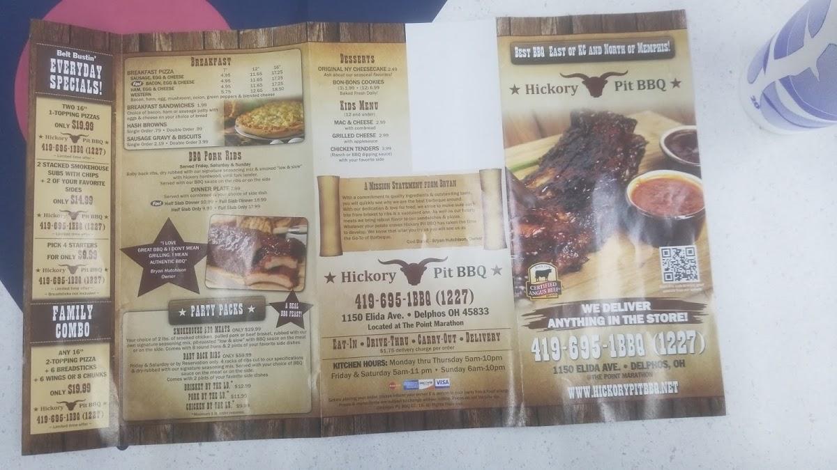 Menu at Hickory Pit BBQ, Delphos