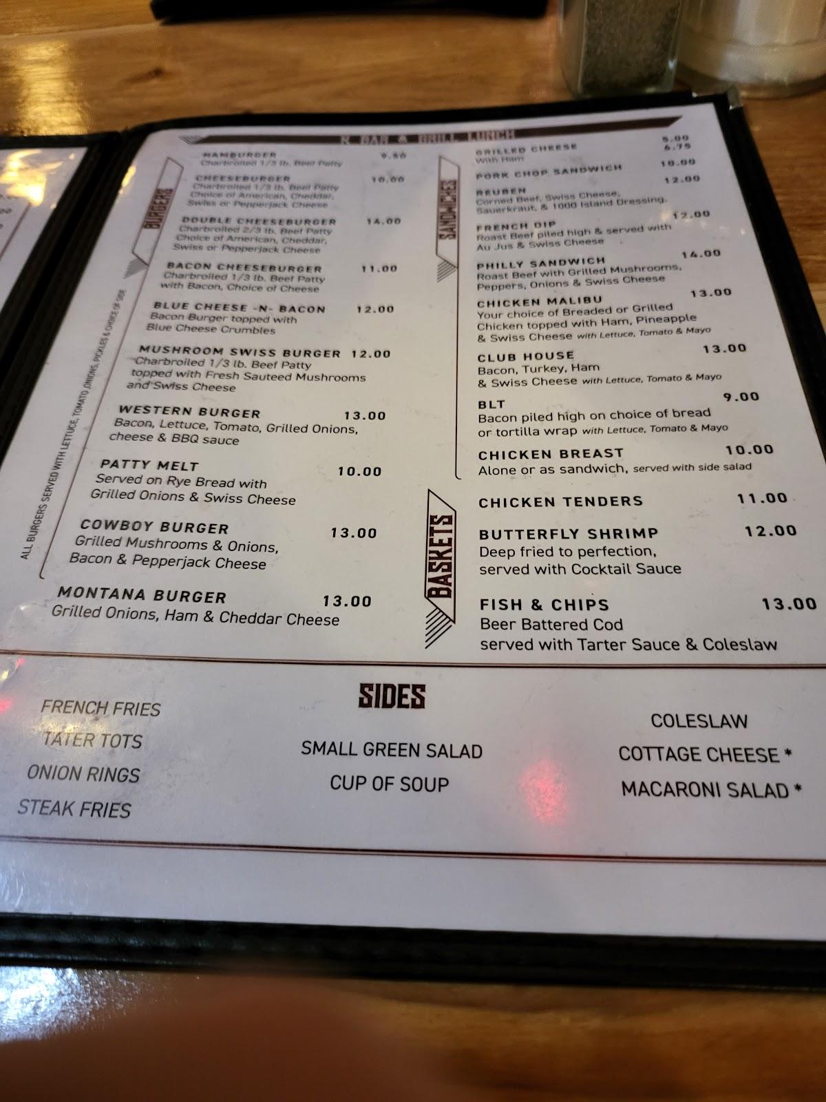 Menu at K Bar N Grill, Whitehall