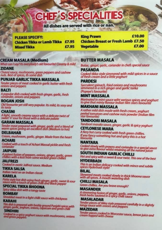 Menu at New house of shah restaurant, Wishaw