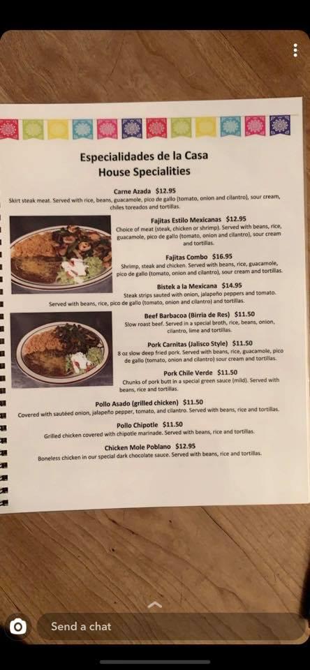 Menu at El Rinconcito restaurant, Olathe
