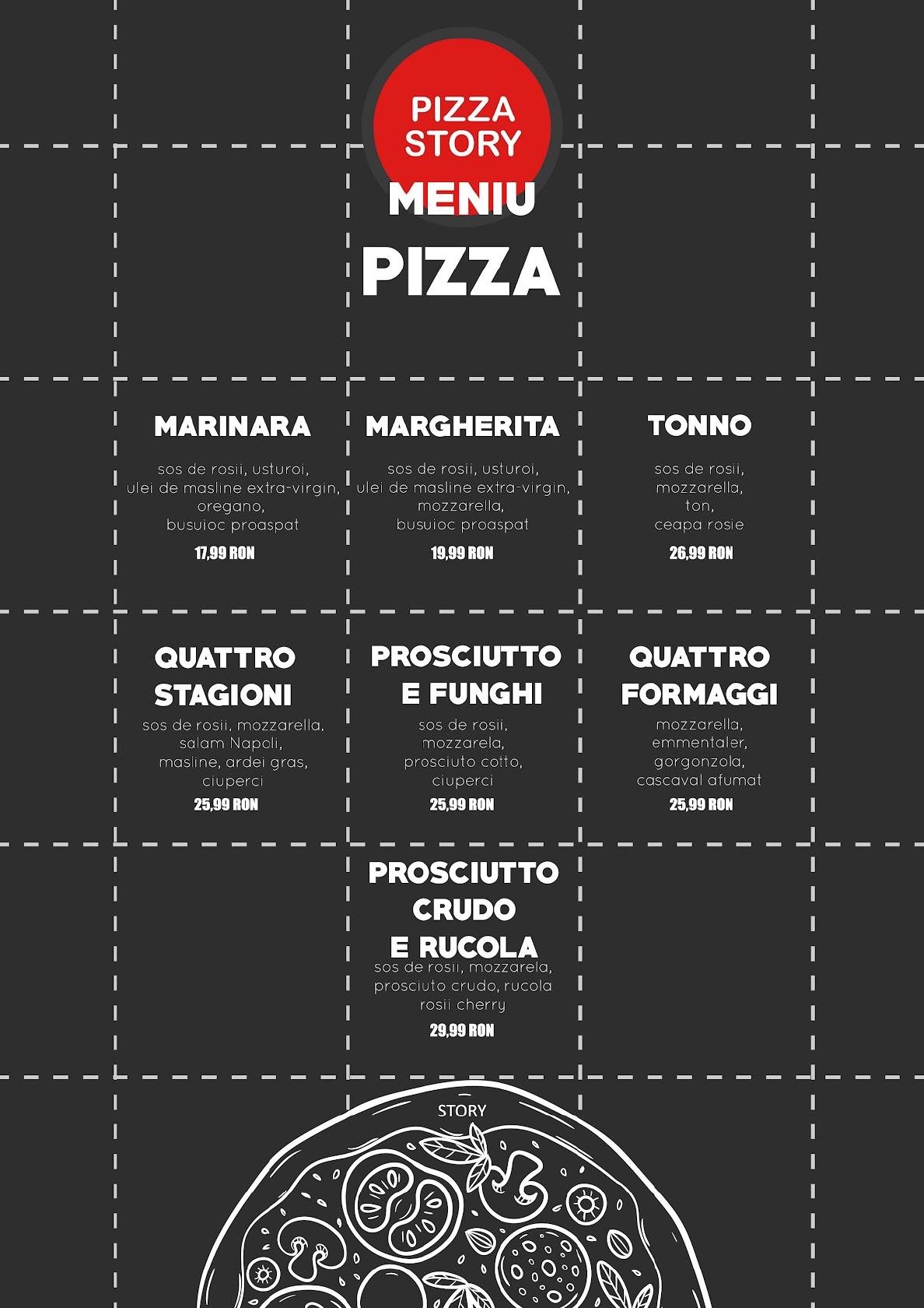 Menu at Pizza Story, Caracal