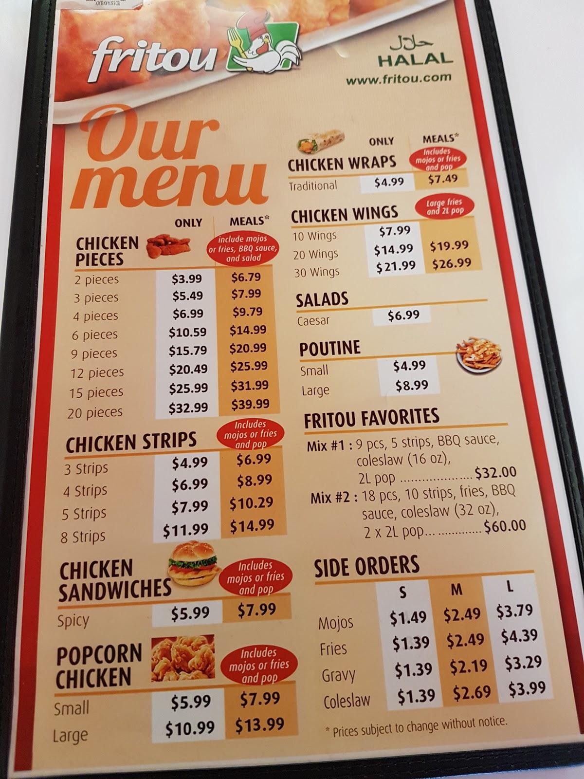 Carta del restaurante 777 Pizza & Fritou Fried Chicken, Surrey