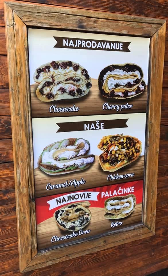 Menu at BOOM BOOM Palačinkarnica restaurant, Novi Sad