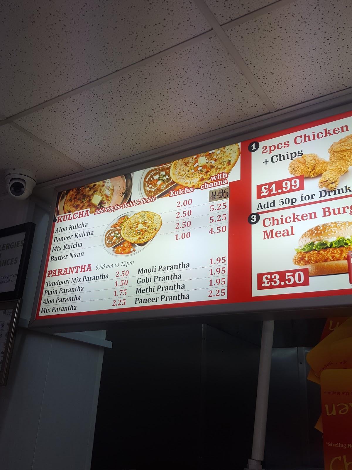 Menu at Kulcha Express Hounslow restaurant, Southall, 184 N Hyde Ln