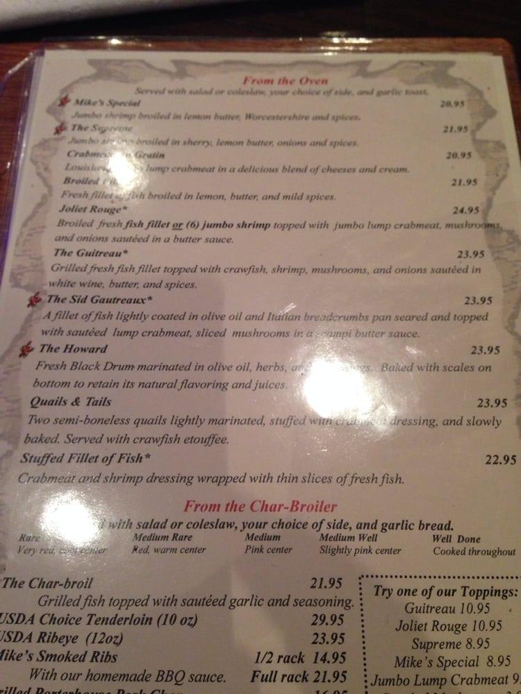 Menu at Mike Anderson's - Baton Rouge restaurant, Baton Rouge