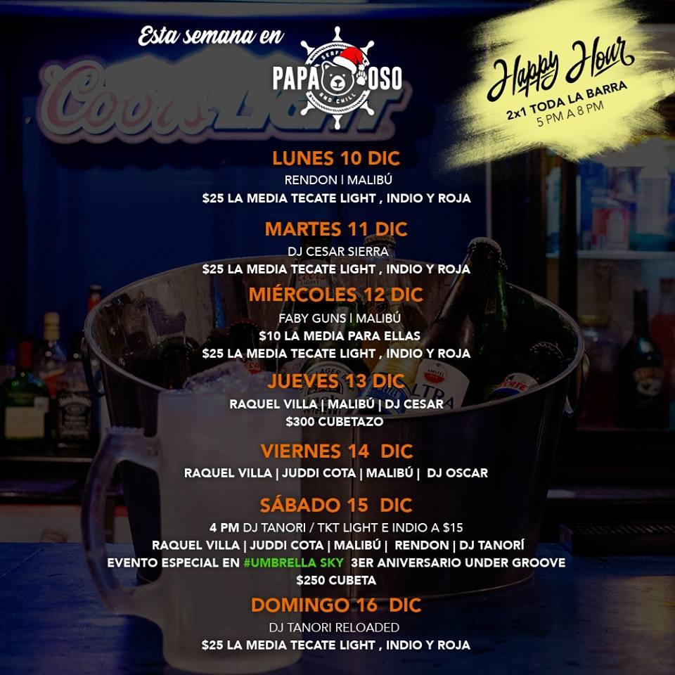 Menu at Mercado Serdan Papá Oso Bar, Hermosillo