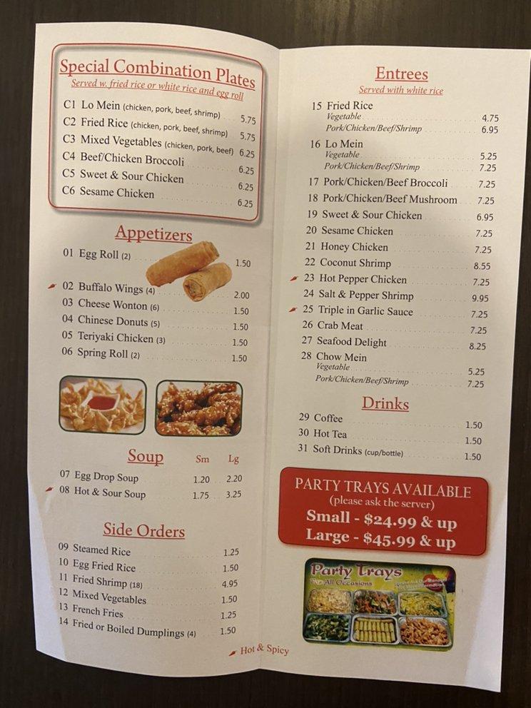 Menu at Family Buffet restaurant, Greeley