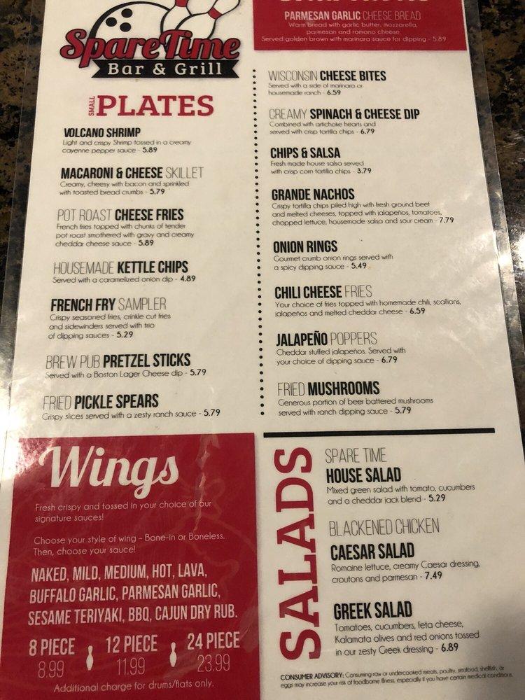 Menu at Shore Lanes Bowling Center pub & bar, Merritt Island