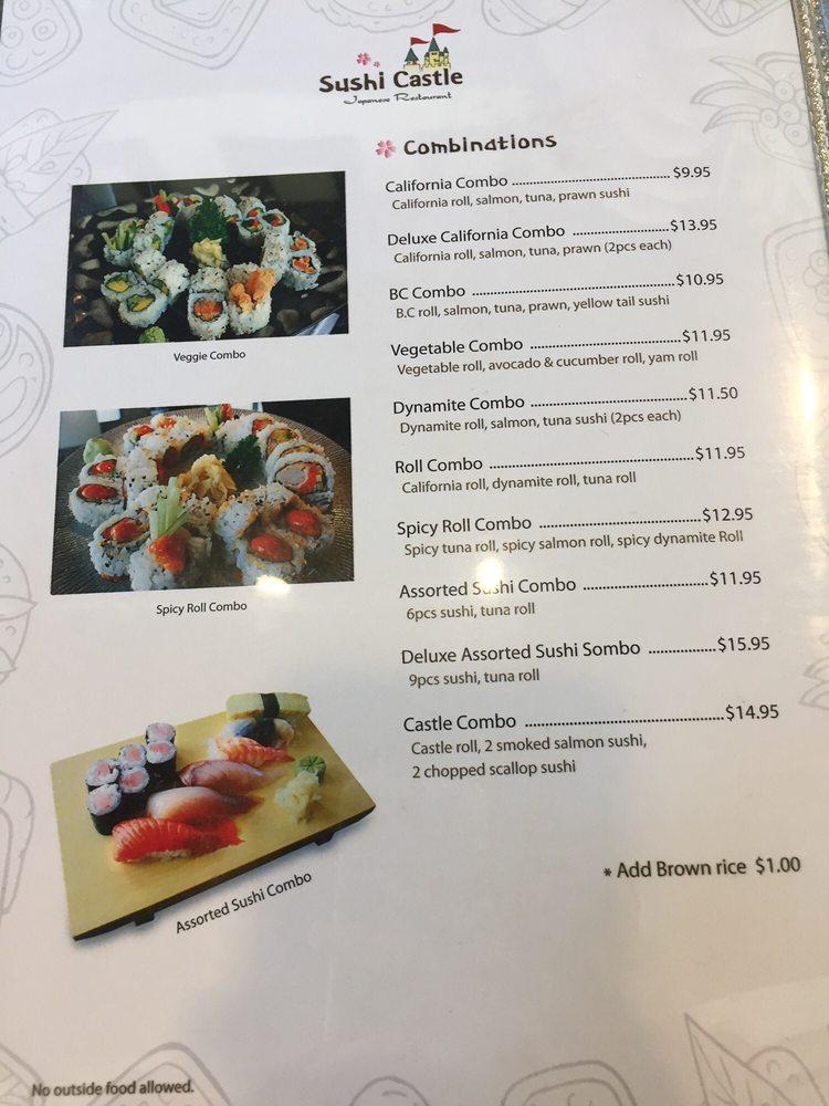 Menu at Sushi Castle restaurant, Surrey