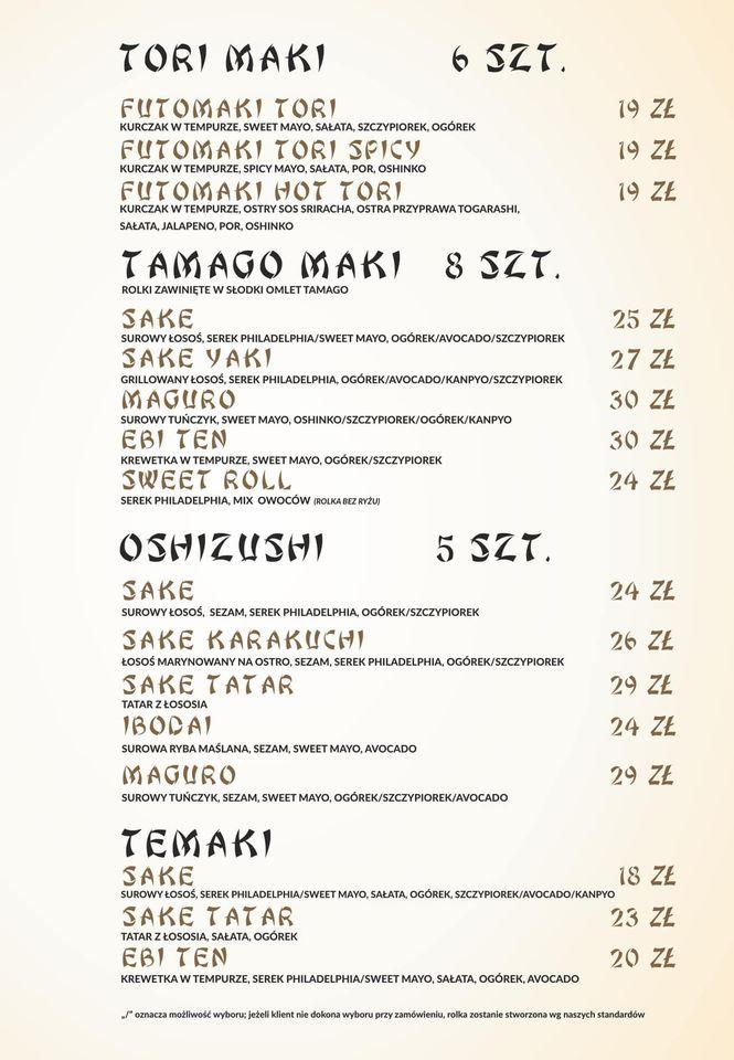 Menu at Sushi House Nowy Targ restaurant, Nowy Targ