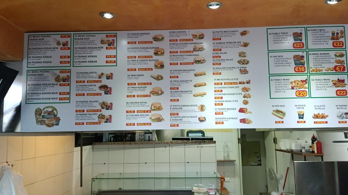 Carta del restaurante Ghias Kebab piove di sacco, Piove di Sacco, Viale ...