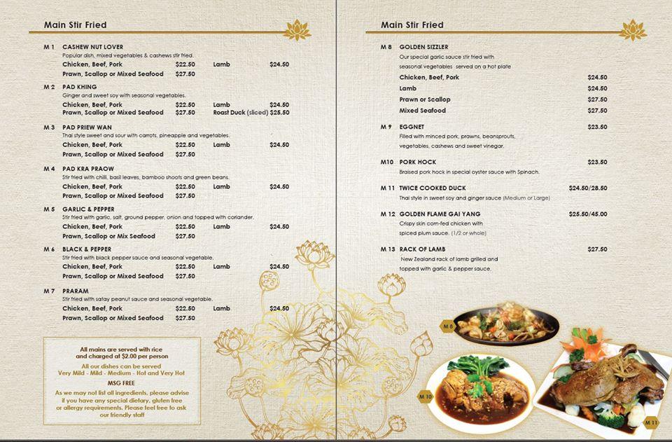 Menu at Golden Silk Thai Hobsonville Branch restaurant, Auckland, 124 ...