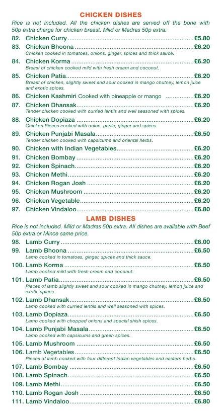Menu at Spice Of Life fast food, Glasgow, 13 Maxwellton Ave