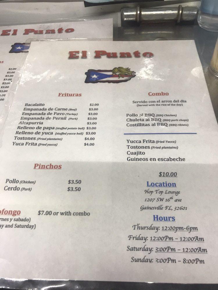 Menu at El Punto - Puerto Rican Food Truck, Gainesville