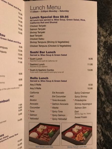 Menu at MIKA SUSHI restaurant, Arvada