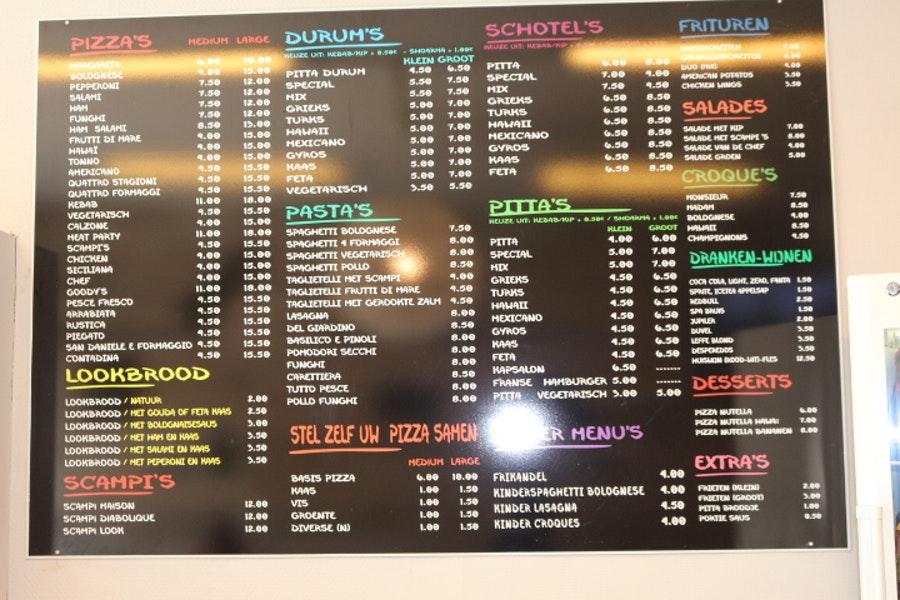 Menu at Goody's, Eeklo