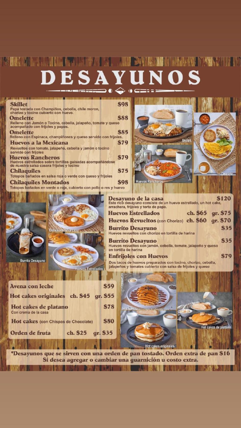 Menu at Lisa’s Café y Restaurante, Mexico