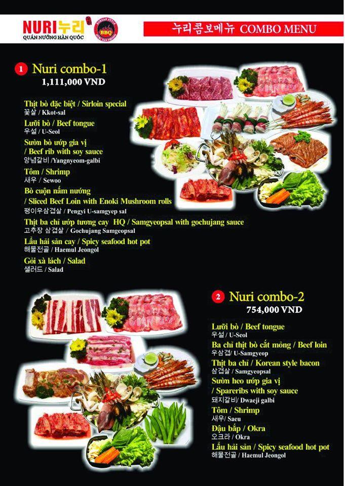Menu at NURI - Quán nướng Hàn Quốc steakhouse, Ho Chi Minh City