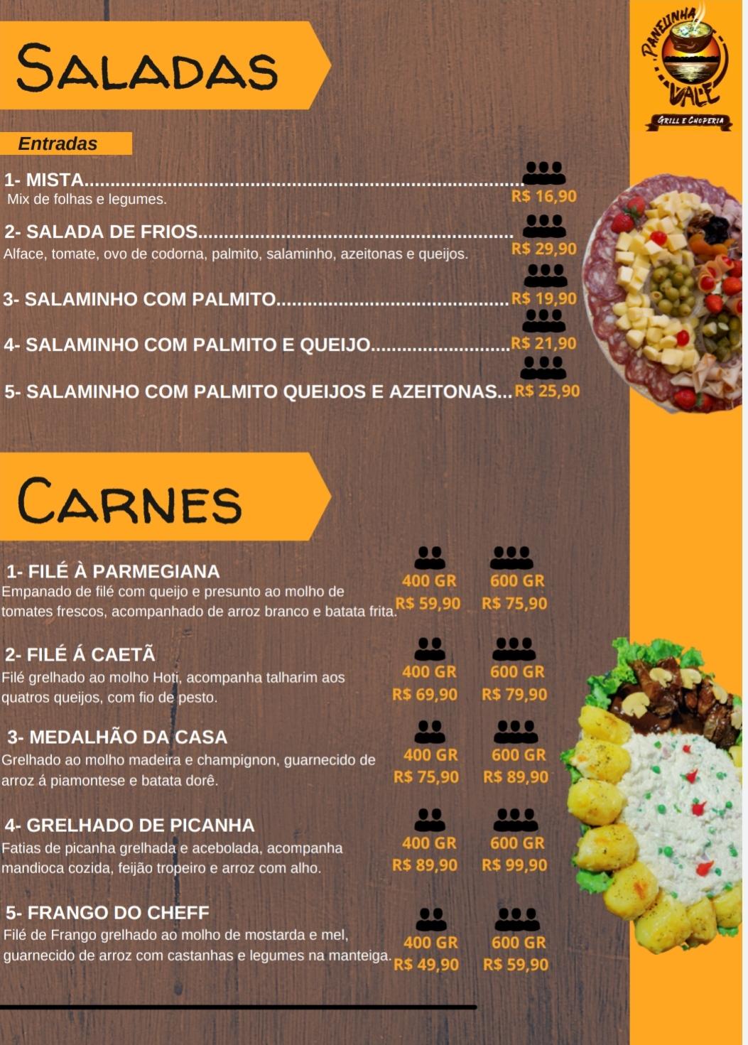 Menu em Panelinha Vale restaurante, Aruanã