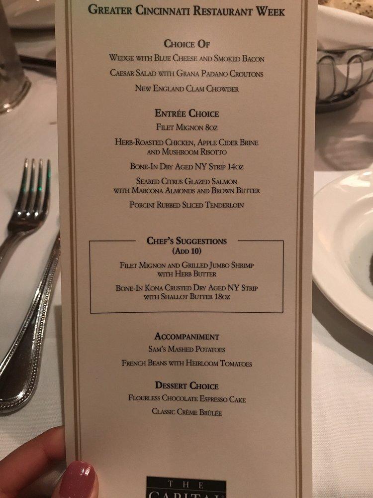 Menu at The Capital Grille pub & bar, Cincinnati