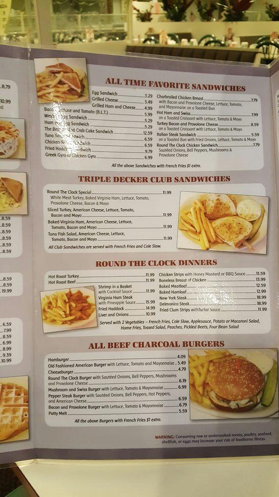Menu at Round the Clock Diner - East restaurant, York
