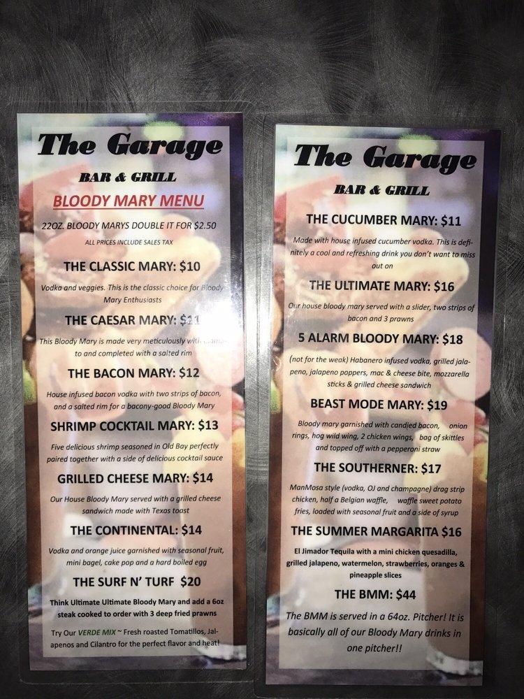 Menu at The Garage Bar & Grill, Bremerton, Kitsap Way