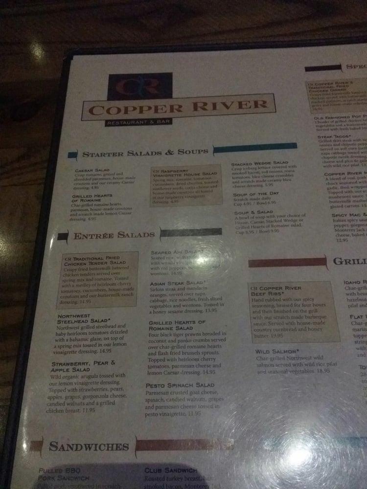 Menu at Copper River Restaurant & Bar, Hillsboro