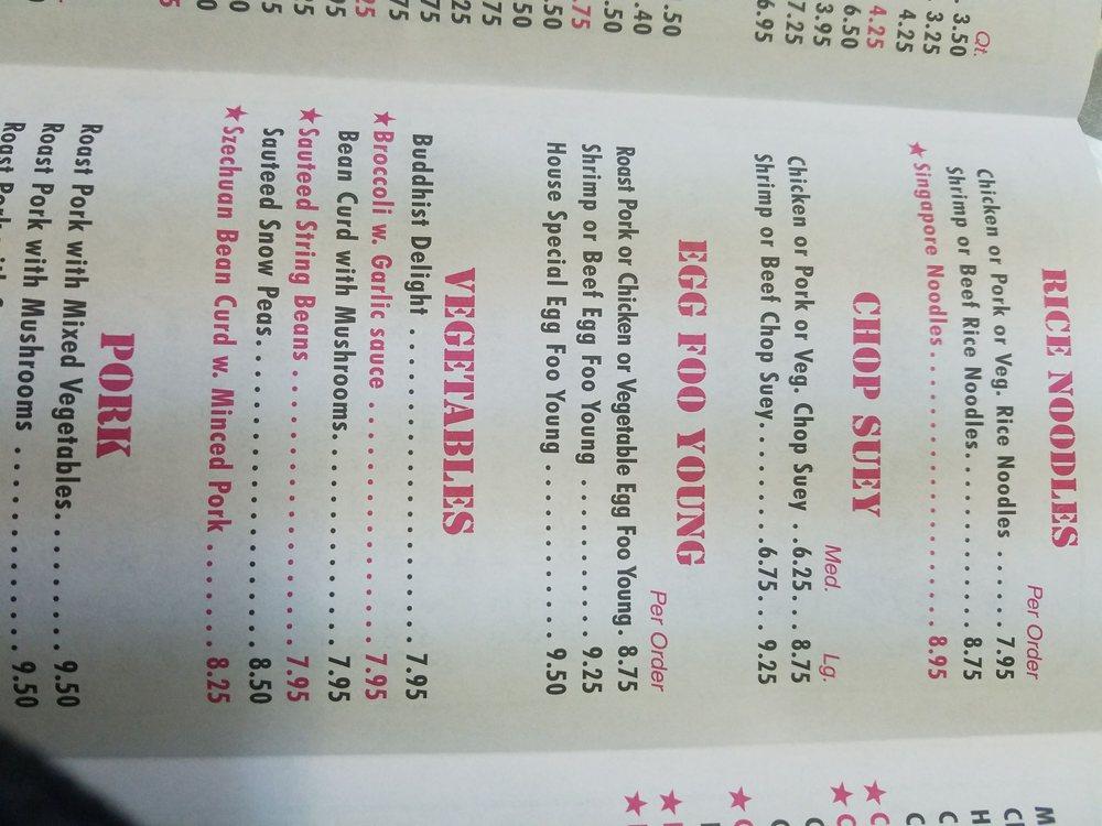 Menu at Panda Pavillion Chinese Restaurant, Naples