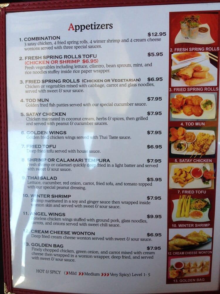 Menu at Thai Taste 2 restaurant, Bonita