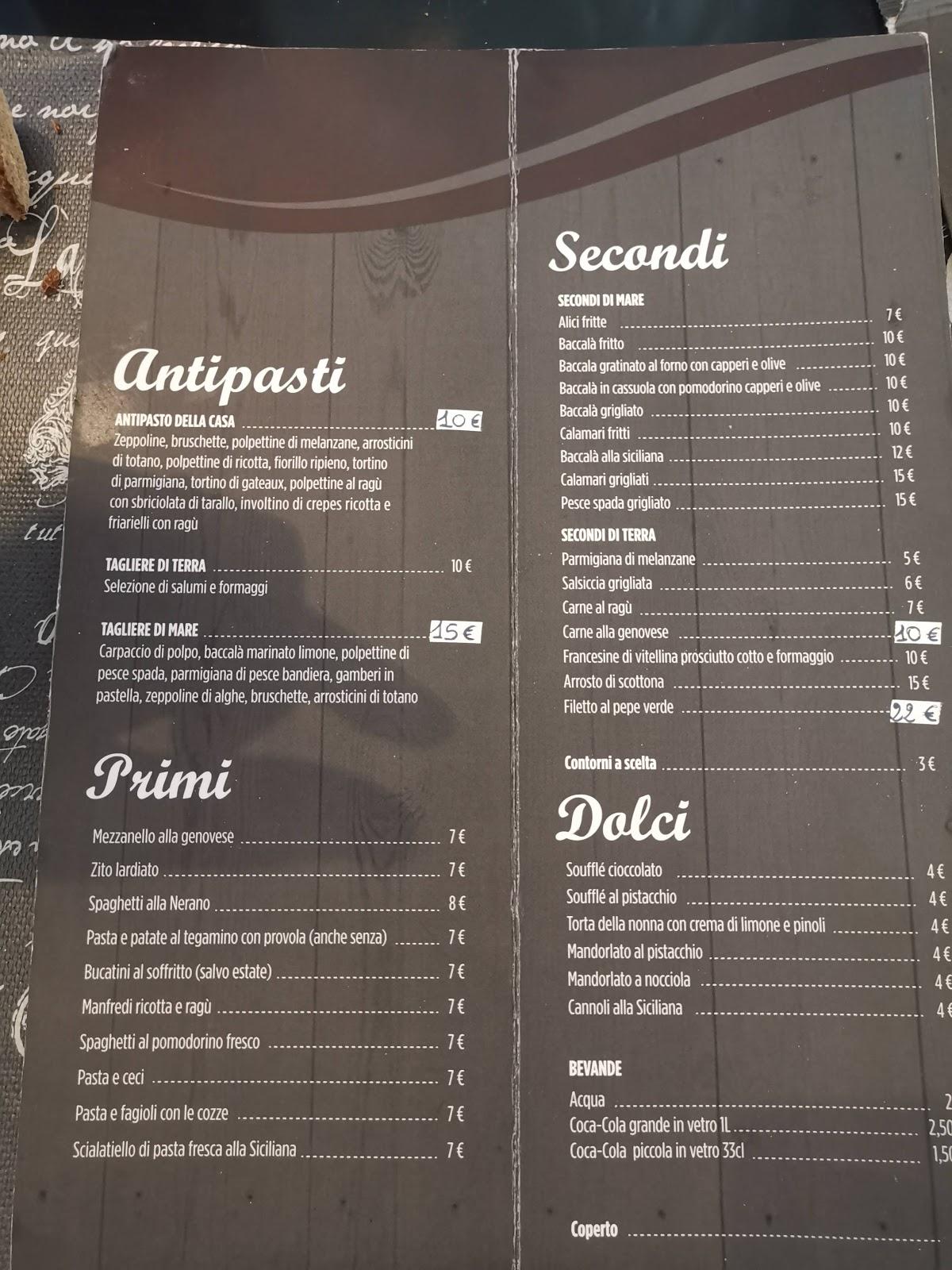 Menu da Trattoria da Michele ristorante, Napoli
