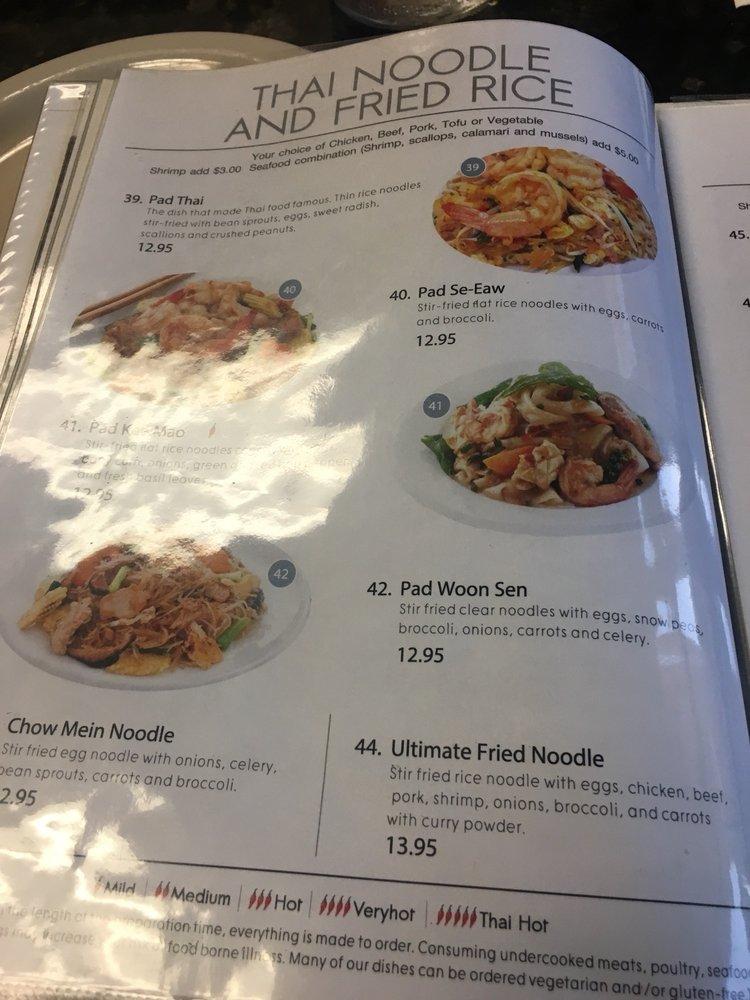 Menu at Yuma Thai Cuisine restaurant, Yuma