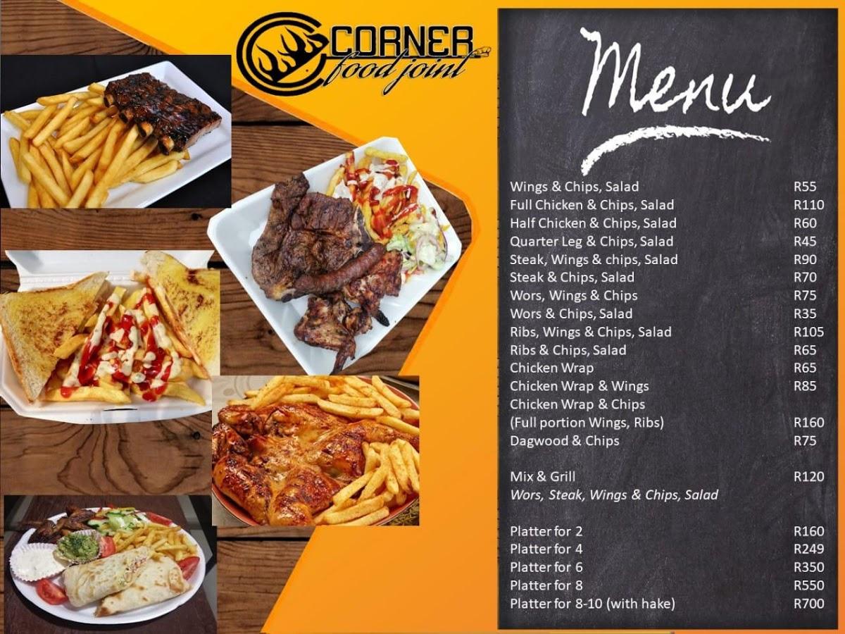 Menu at Corner Food Joint restaurant, Pretoria