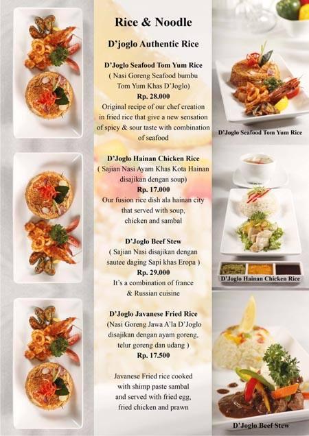 Menu at D'Joglo Cafe, Salatiga