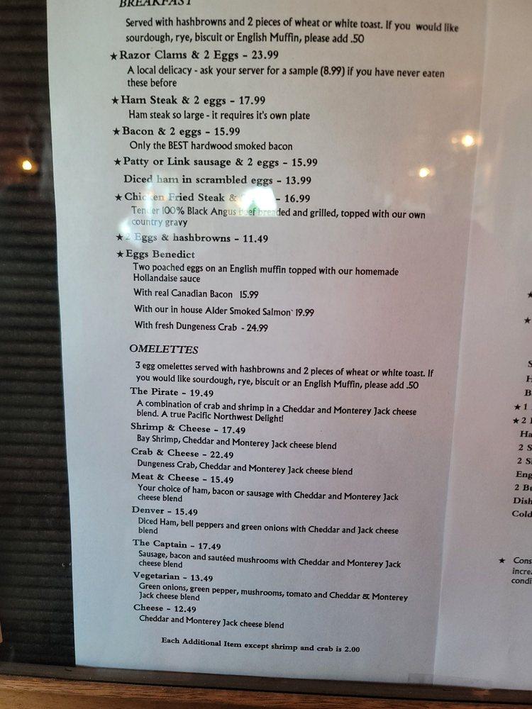 Menu at Home Port Restaurant, Ocean Shores