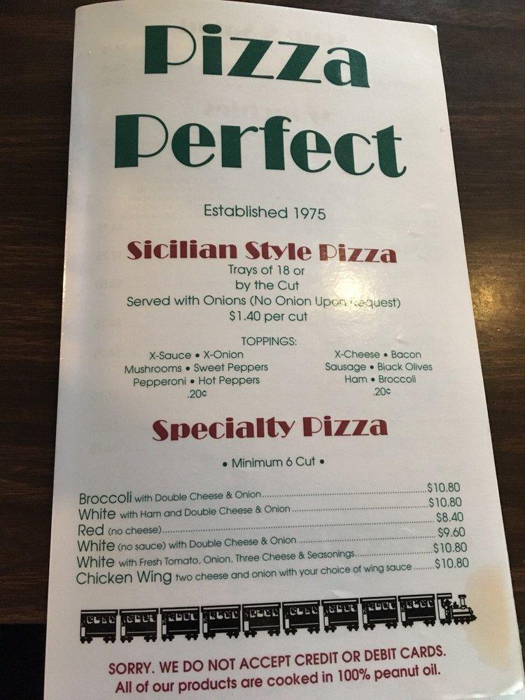 Menu at Pizza Perfect pizzeria, Shavertown