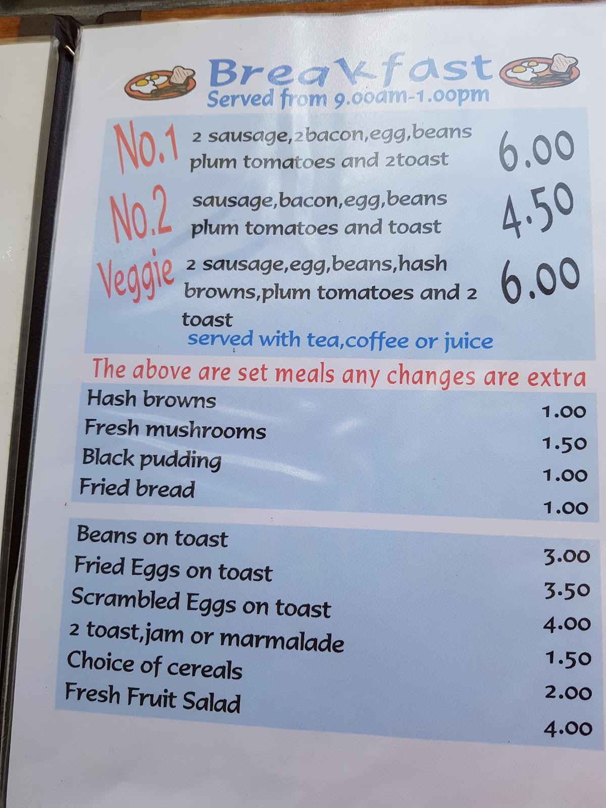 Menu at Rope and Anchor pub & bar, Cala Bona, Passeo Del Moll 13