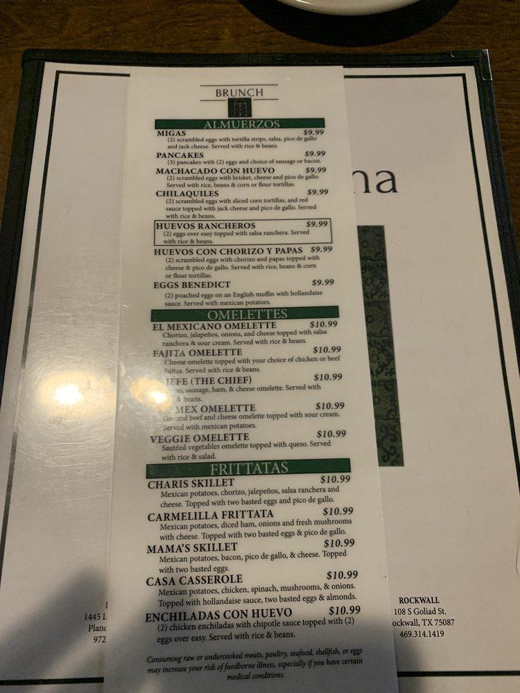 Menu at Casa Mama's Restaurant, Dallas