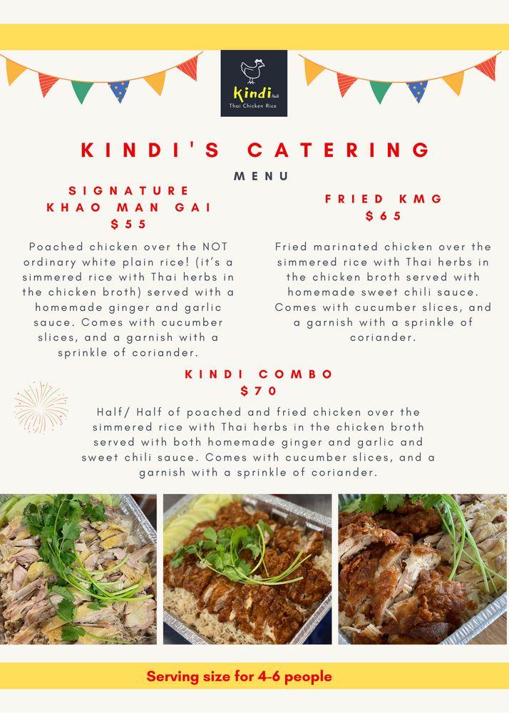 Menu at Kindi Chicken Rice restaurant, Chantilly