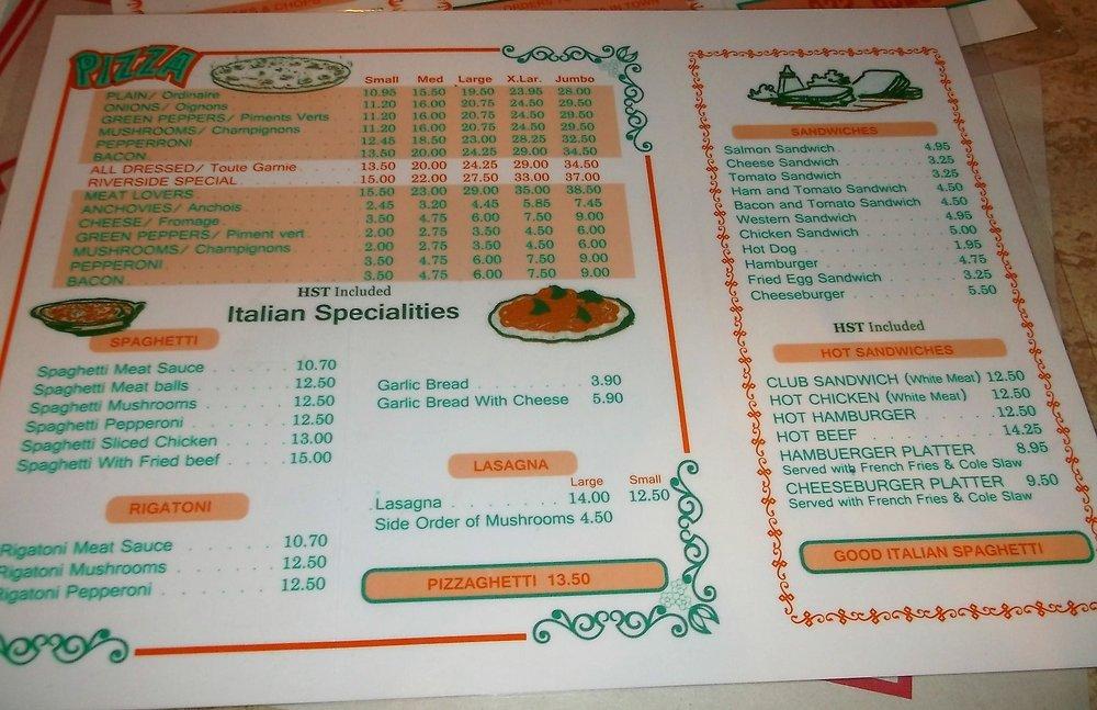 Menu at Riverside Restaurant, Cornwall
