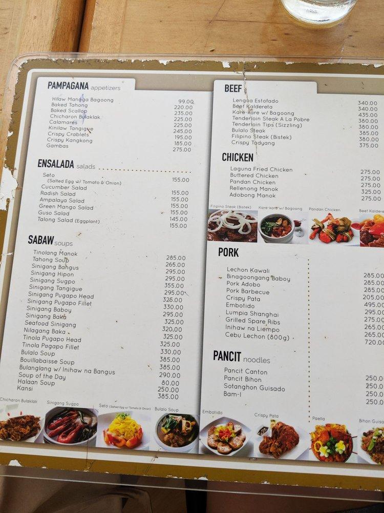 Menu at Cafe Laguna, Cebu City, 2 Bohol Ave