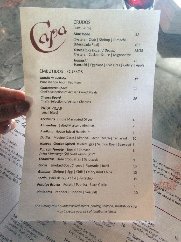 Menu at Capa steakhouse, Orlando, Dream Tree Blvd