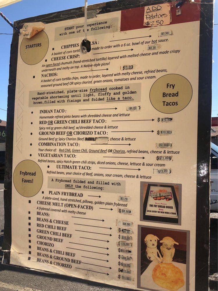 Menu at Fry Bread House restaurant, Phoenix, N 7th Ave