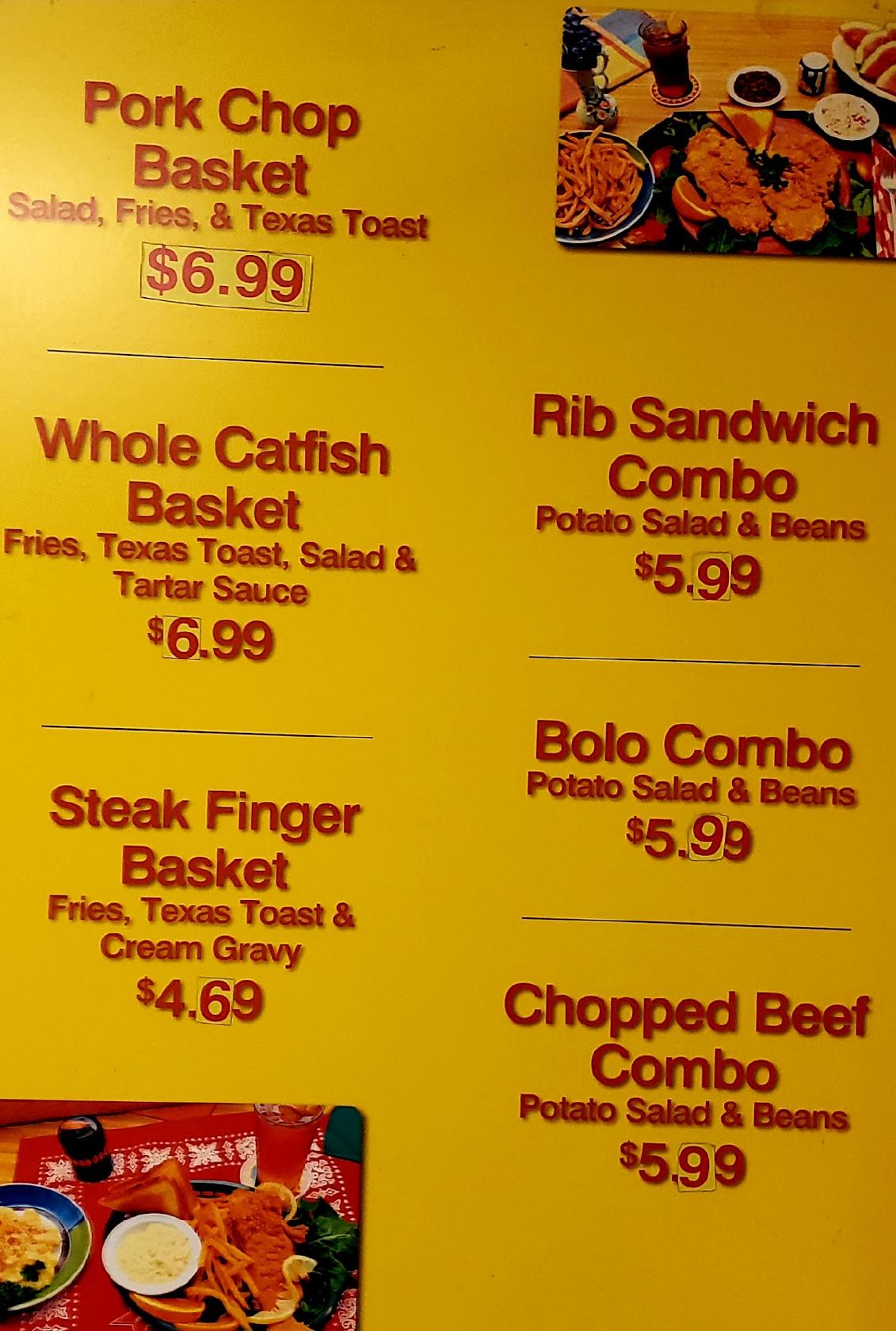 Menu at Good Luck Drive inn BBQ, Fort Worth