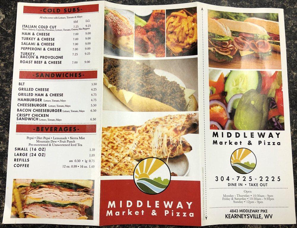 Menu at Middleway Market pizzeria, USA, Middleway Pike