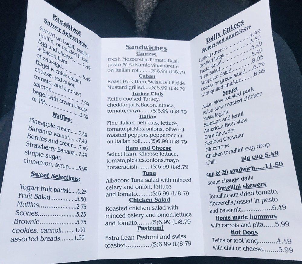 Menu at Steampunk Station cafe, Haverhill