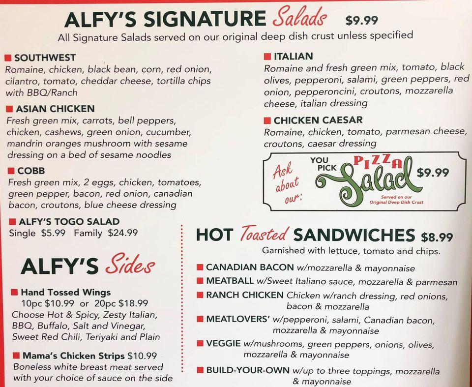 Menu at Alfy's Pizza - Everett & Mukilteo pizzeria, Everett, Evergreen Way