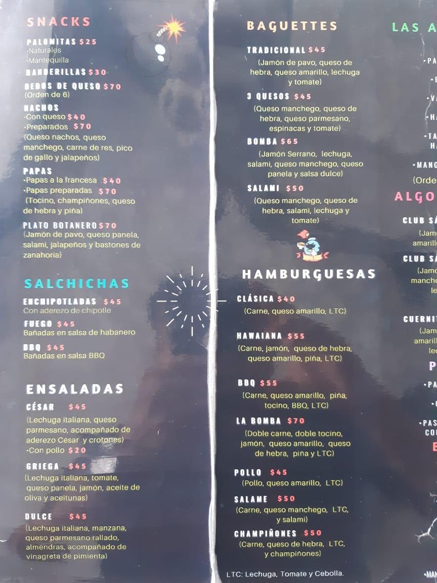 Carta del restaurante Bomba Eats, Banderilla