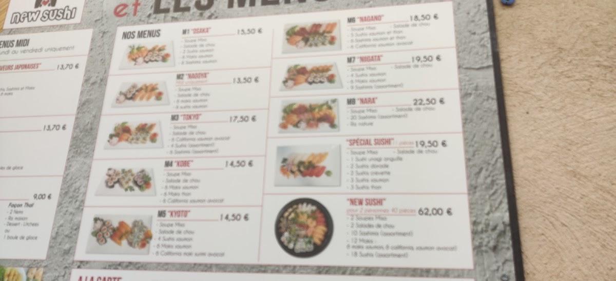 Menu au New sushi restaurant, Castelnaudary